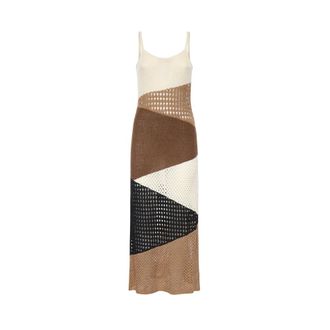 Akep Femme, Robes, Multicolore, Taille: 38 FR Long Mesh Knit Dress