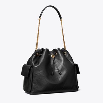 Tory Burch Damen Gro&szlig;e gesteppte Charlie Schultertasche mit Tunnelzug