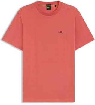 BOSS Hommes Tee T-Shirt en Coton Stretch avec d&eacute;tail logot&eacute;