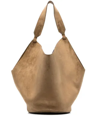 Khaite sac cabas Lotus m&eacute;dium en cuir grain&eacute; - Marron