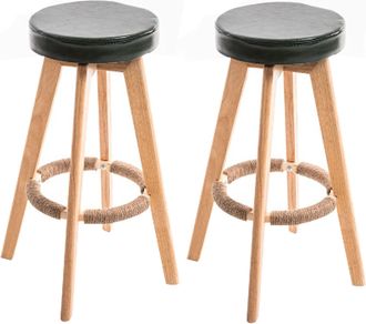 Generic Drehbare Barhocker, 74 cm Sitzh&ouml;he, Barhocker aus Holz, hohe St&uuml;hle aus PU-Leder f&uuml;r K&uuml;cheninsel, Kneipe, Bistro, Restaurant, einfache Montage