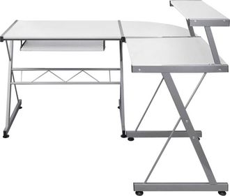 vidaXL Eck-Computertisch Wei&szlig; 132x112x99 cm Holzwerkstoff - Vidaxl