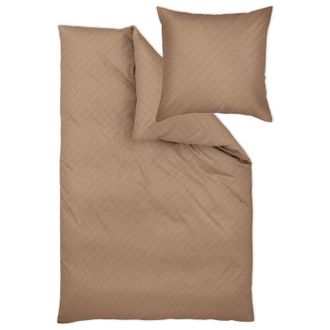 Curt Bauer Mako-Brokat-Damast Bettw&auml;sche Alva Terra, 1 Bettbezug 135 x 200 cm + 1 Kissenbezug 80 x 80 cm