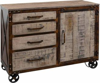 Massivmoebel24 Buffet 120x46 Manguier laqué Brun heavy industry 225