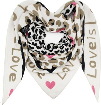 Glamexx24 Damen Schal Love Herz Dreieck Schal Baumwolle Dreieckstuch Schal f&uuml;r Fr&uuml;hling, Sommer, Herbst und Winter Made in Italy