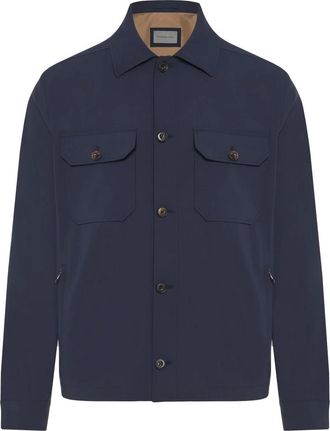 Corneliani Homme, Vestes, Bleu, Taille: XL Veste chemise en m&eacute;lange de laine