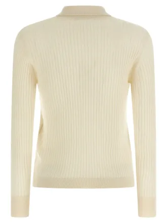 Max Mara Womens White Cashmere Polo Shirt