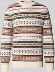 Mc Neal Slim Fit Strickpullover aus Baumwoll-Mix mit Rundhalsausschnitt