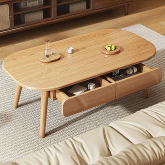 Generic Rustikaler Couchtisch mit 2 Schubladen, Moderner Mitteltisch for Wohnzimmer, Aufbewahrung Von Büchern, Kopfhörern, Empfang Von Gästen