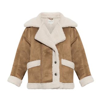 Munthe Femme, Vestes, Beige, Taille: 36 FR Valter Short Shearling Jacket