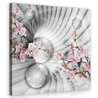 ForWall Leinwand Bilder - Blumen Abstrakt 3D EFFEKT - 40x40 cm Leinwandbilder - Bild auf leinwand - Wandbild XXL groß Wandbilder für Wohnzimmer Schlafzimmer W