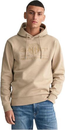 GANT Gant Herren REG Shield Hoodie Tonal Logo Kapuzenpullover, Concrete BEIGE, 4XL