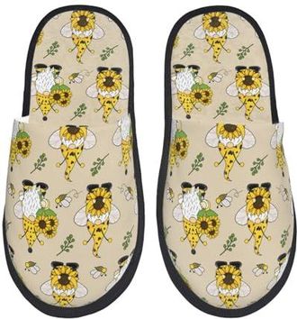 Generic Pantoufles Unisexes Gnomes, Abeilles Et Tournesols Chaussons Lavable Confort Pantoufles DExtérieur, Pour Intérieur Extérieur, Femmes, Mariage, L