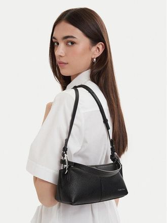 Calvin Klein Handtasche Slouchy Leather Small Conv Bag LV04F3659G Schwarz