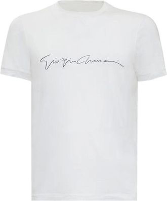Giorgio Armani Homme, Tops, Blanc, Taille: XL Signature Logo T-Shirt
