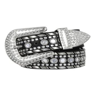 Generic Ceinture élégante en strass pour femme, accessoire de fête pour jeans, jupes, bureau, Noir, 130 cm