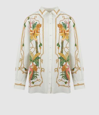 Farm Rio Chemise Tropical Royalty Off-White