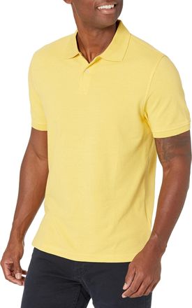 Amazon Essentials Herren Piqué-Poloshirt aus Baumwolle, Schmale Passform, Gelb, XXL