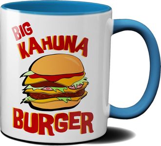 OM3 Big-Kahuna-Burger - Tasse | Keramik Becher | 11oz 325ml | Beidseitig Bedruckt | Hellblau