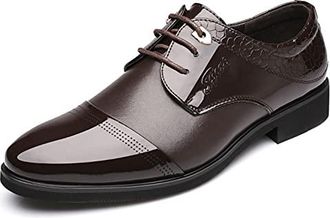 Generic Chaussures habill&eacute;es for Hommes, Lacets, Bout Droit, Patchwork, Chaussures Derby Vernies, Cuir v&eacute;g&eacute;talien, Basses, antid&eacute;rapantes, Semelles en Caoutch