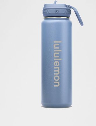 lululemon Bouteille deau Back to Life 710 ml Bouchon avec paille - Bleu