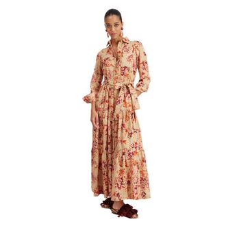 La DoubleJ Verspieltes Maxi-Kleid - - Dresses - Damen - Beige - M