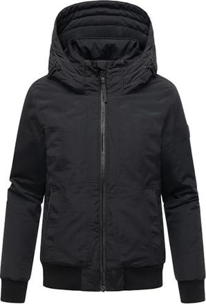 Marikoo Veste dhiver chaude et imperm&eacute;able pour femme avec d&eacute;tails en maille c&ocirc;tel&eacute;e et grande capuche Mooni 16 XS &agrave; XXL, Noir, XL