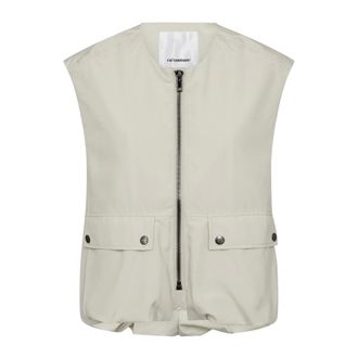 Co'Couture Femme, Vestes, Beige, Taille: 40 FR Gilet Ballon en Os