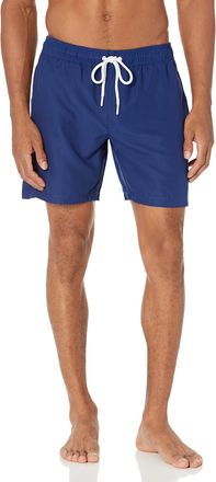 Amazon Essentials Herren 18cm Badehose mit Netzfutter, Taschen und Kordelzugverschluss, Marineblau, XS