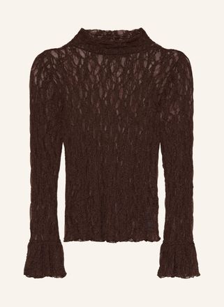 Monari Monari Longsleeve Aus Spitze Mit R&uuml;schen braun