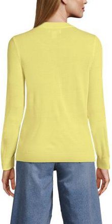 Lands End CashTouch Rundhalspullover, Damen, Gr&ouml;&szlig;e:48-50 regular, Gelb, by Lands End