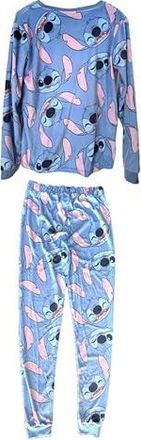 Disney Lilo et Stitch, Pyjama Long, Femme (Bleu,M)