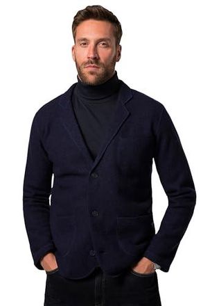 JP1880 Hommes Grandes Tailles L-8XL Veste en Maille, Maille en Laine, col &agrave; Revers, Jusquau 7 XL Bleu Marine 4XL 829386130-4XL