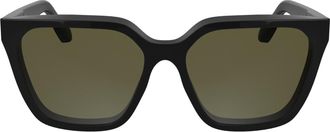 Calvin Klein Womens Sunglasses CK25500S - Black with Solid Brown Lens