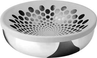 Puresigns AIR Obstschale Edelstahl Poliert Silber mit Silikon ca. 34cm Durchmesser