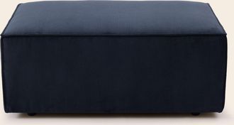 Madura Pouf Dyonis Velours c&ocirc;tel&eacute; Bleu de nuit - BLEU