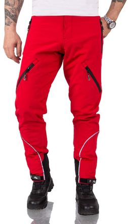 Rock Creek Herren Softshell Hose Cargohose Outdoorhose Wanderhose Herrenhose Wasserdicht Skihose Arbeitshose Winterhose Trekkinghose H-233 Rot 3XL
