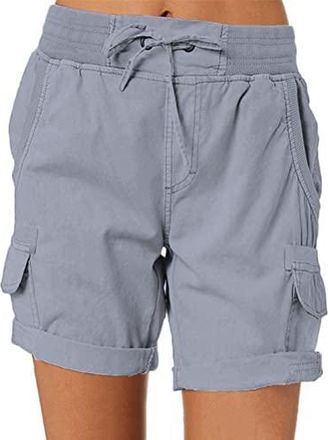 ORANDESIGNE Bermuda Pantalon de Randonnée pour Femme 15cm Short Cargo, Pantalon de Trekking dextérieur léger à séchage Rapide avec Poches pour la Golf Camping Voy