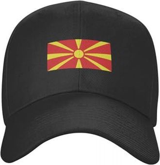 Generic Casquette de baseball avec drapeau personnalis&eacute; de la Mac&eacute;doine du Nord - Casquette de baseball pour homme et femme - R&eacute;glable - Cadeau streetwear