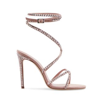 PARIS TEXAS Puderfarbene Criss-Cross High Heel Sandalen - - Shoes - Damen - Rosa - 36 EU