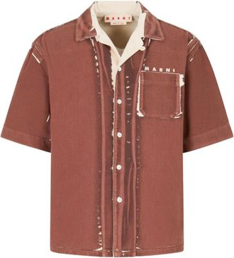 Marni Homme, Chemises, Brun, Taille: M Chemise &agrave; Manches Courtes