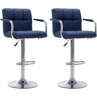vidaXL Chaises de bar lot de 2 bleu tissu vidaXL