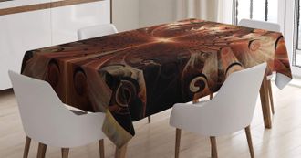 Abakuhaus gotisch Tischdecke, Mittelalterliche Kunst, Für den Inn und Outdoor Bereich geeignet Waschbar Druck Klar Kein Verblassen, 140 x 200 cm, Mehrfarbig