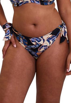 Sans Complexe Fidji_68OAM96 Bas de Bikini, Imprimé Exotique Noir, 38/40 Femme