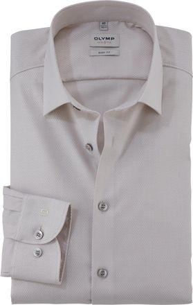 Olymp Herren Oberhemd Langarm Level Five,Faux Uni,366 Level 5 Body fit (15.05.2015 - F16),21 New York Kent-2,Natur 22,44