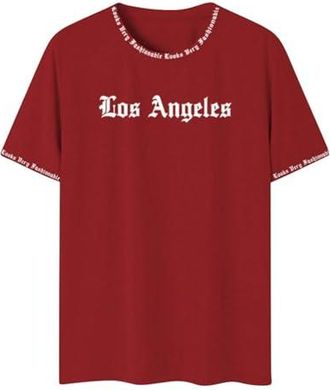 Generic T-shirt pour homme 1 pi&egrave;ce &agrave; manches courtes et imprim&eacute; alphabet - Col rond - Tissu tricot&eacute; en polyester avec l&eacute;ger &eacute;tirement - Coupe normale - Style 