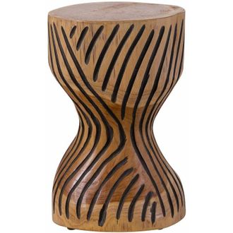 Massivmoebel24 Unika Hocker 101 29x29x45 Teak Wurzel natur lackiert