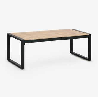 Sklum Sklum - Table basse de jardin rectangulaire 110x55 cm en aluminium Lipov Noir