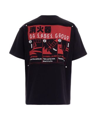 44 Label Group Mens T-Shirt Maximum Speed Black-Warning High Risk Red Cotton T-Shirts Black/warning And Polos
