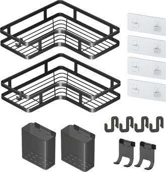 Generic Duschregale | Badezimmerwand mit Zahnpasta-Fach und | Tragen Sie 15 kg 2er-Pack Selbstklebendes Shampoo- für Badezimmer Dusche